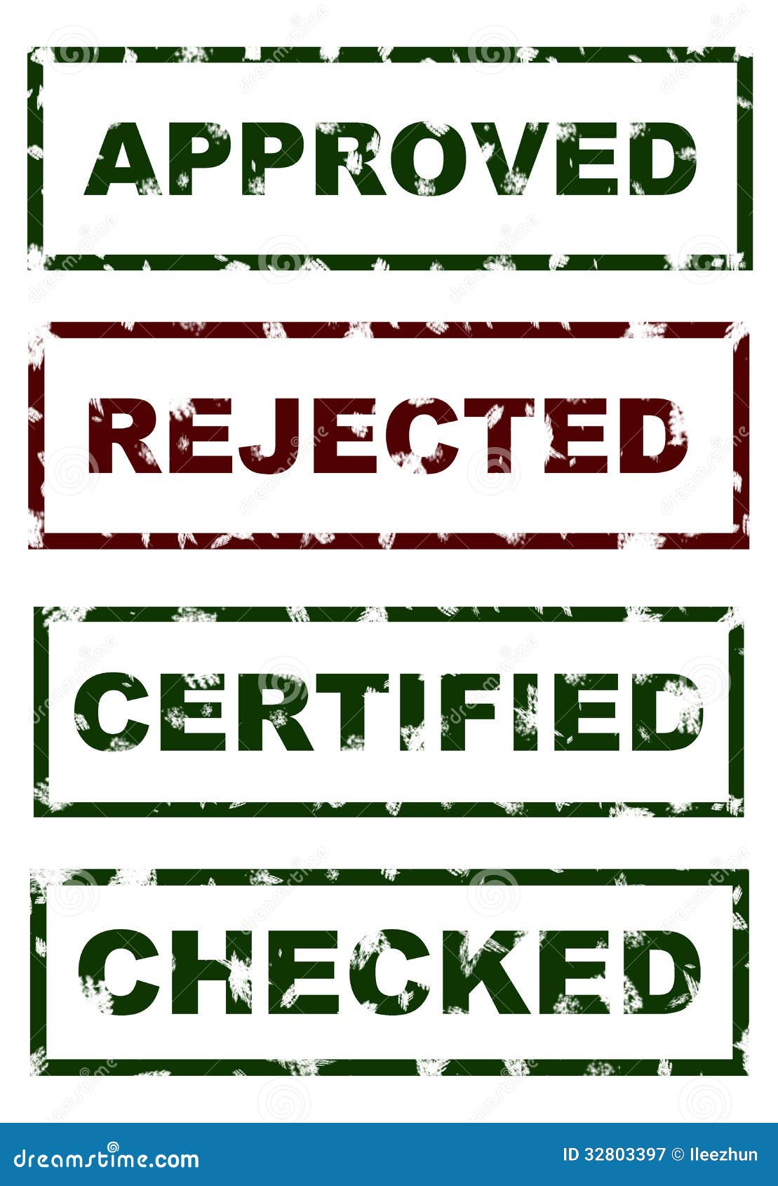 Stamps of Approved Rejected Checked Certified Stock Illustration ...