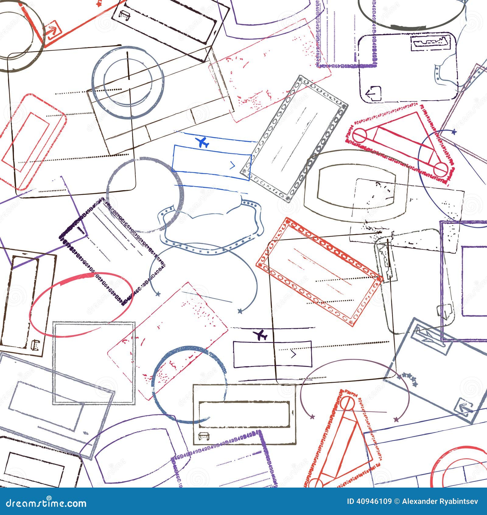 Stamps Background Color. Vector Illustration Stock Illustration ...