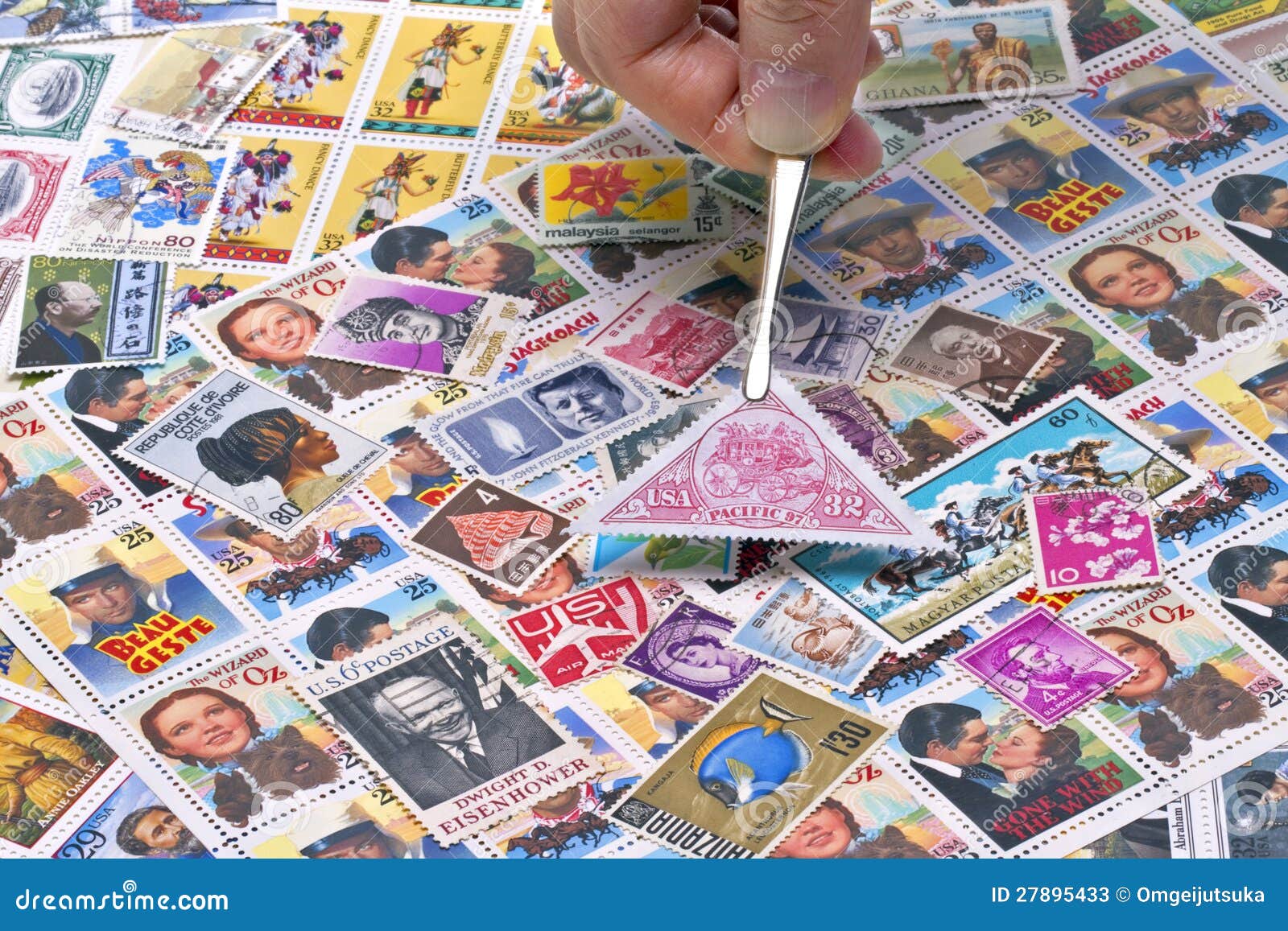 Stamps Collection editorial stock photo. Image of stamps - 27895433