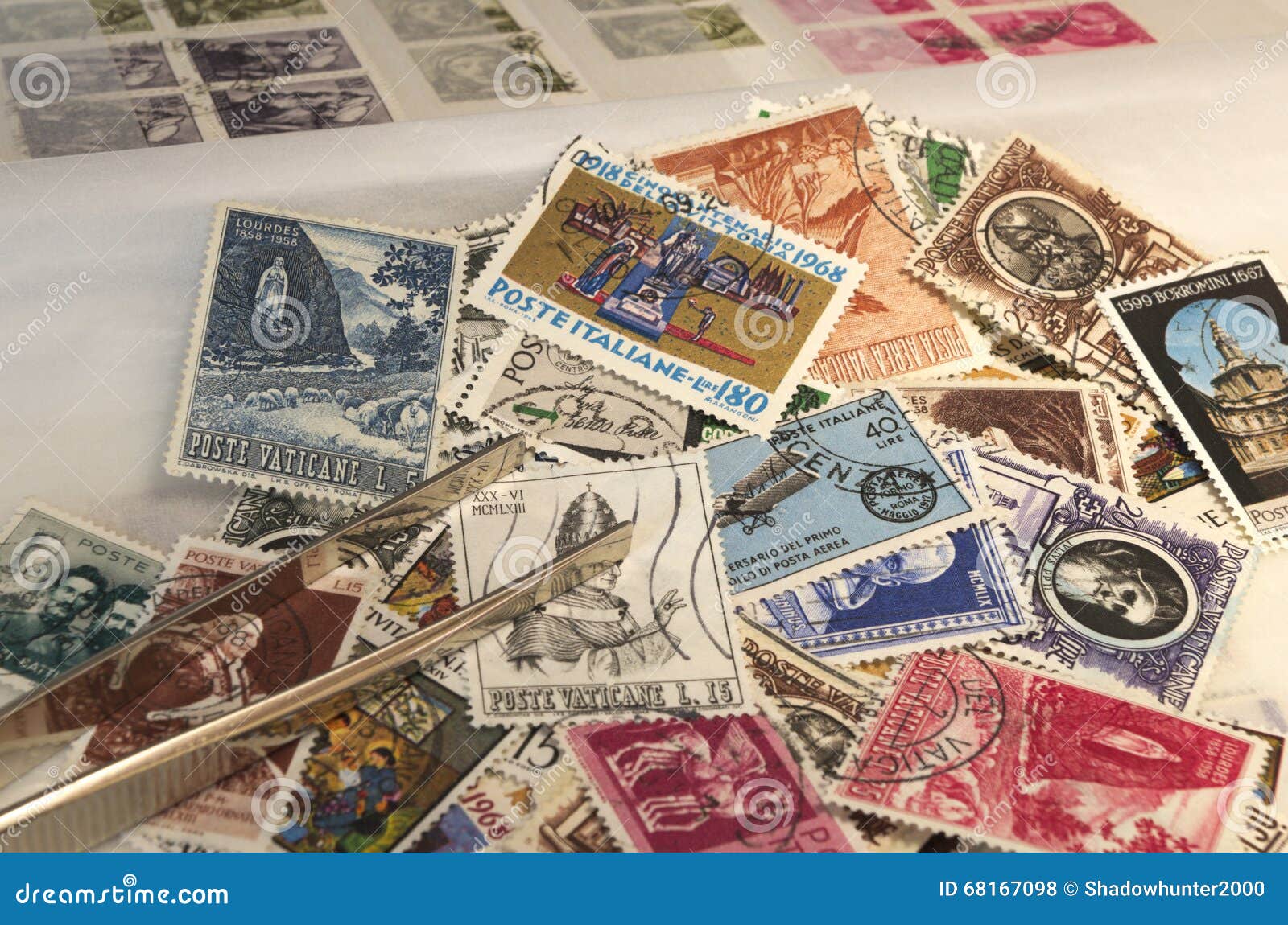 Stamps collection editorial stock photo. Image of post - 68167098