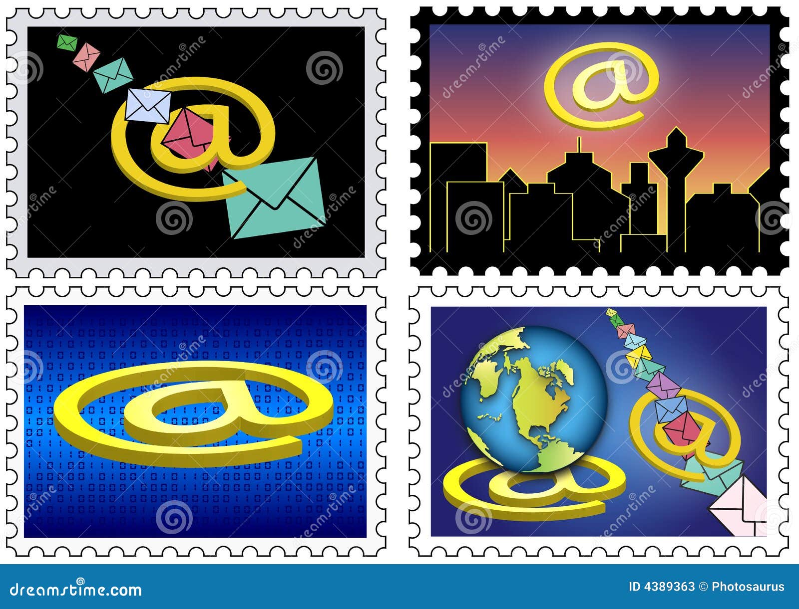 Stamps Email Theme Stock Illustrations – 7 Stamps Email Theme Stock ...