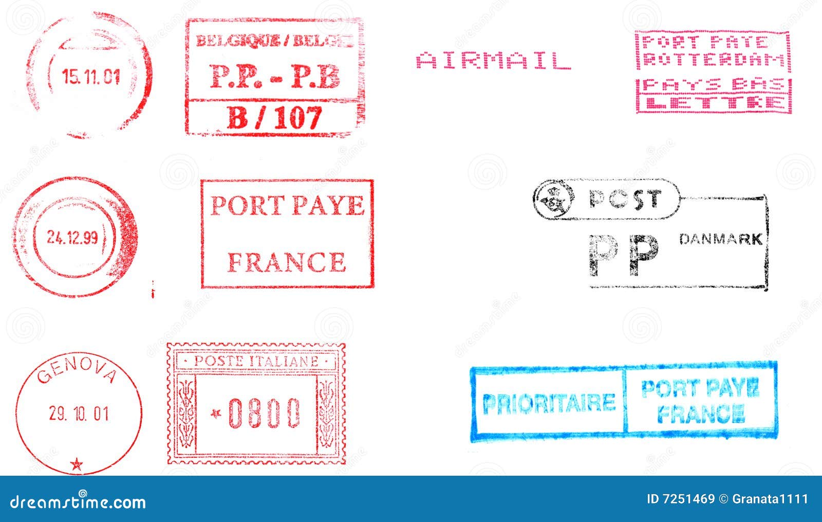 Stamps isolated over white stock illustration. Illustration of envelope ...