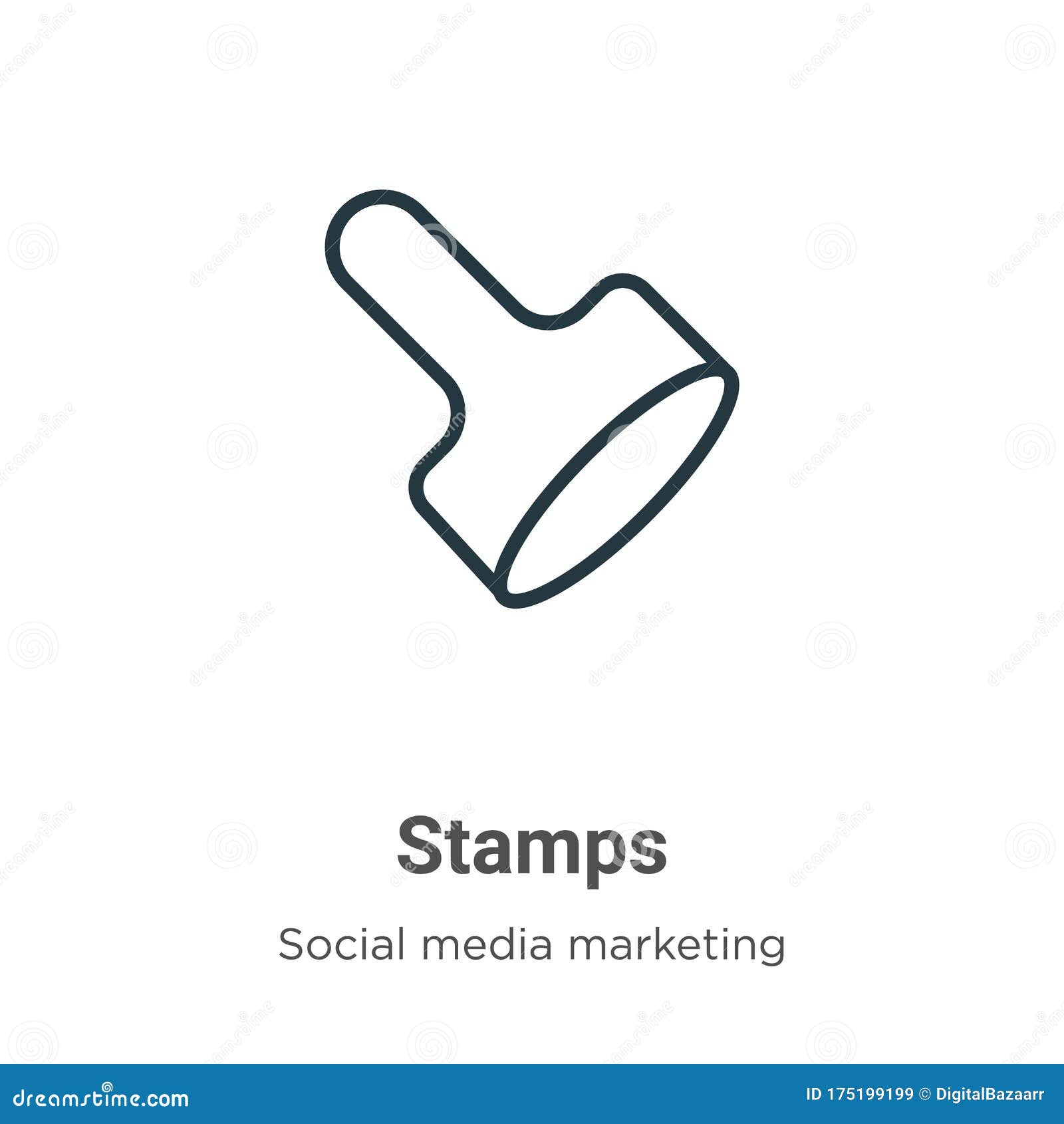 Stamps Outline Vector Icon. Thin Line Black Stamps Icon, Flat Vector ...