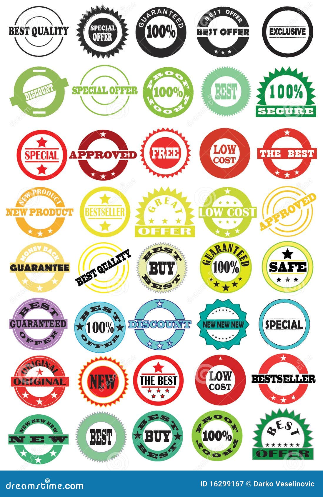 Stamps and stickers stock vector. Illustration of promotion - 16299167