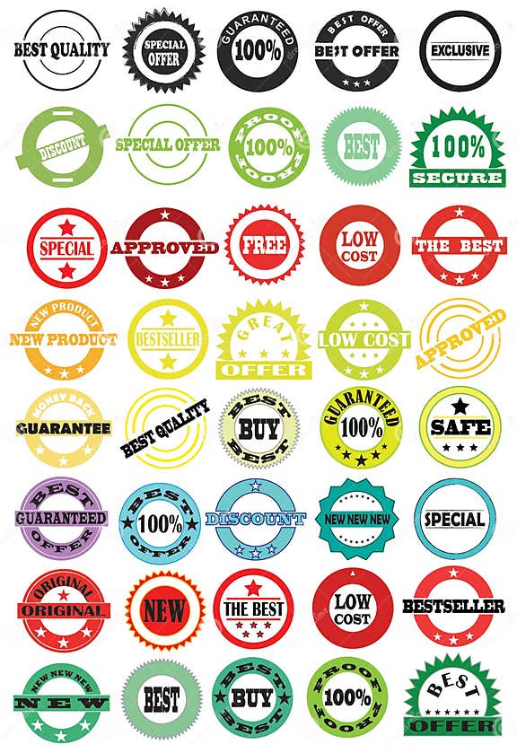 Stamps and stickers stock vector. Illustration of promotion - 16299167