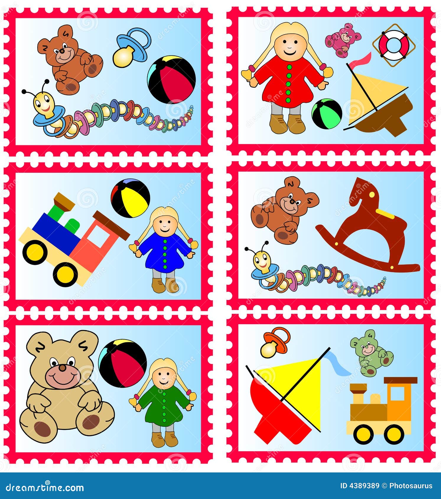 Puppets And Bears Border Vector Illustration | CartoonDealer.com #5027966