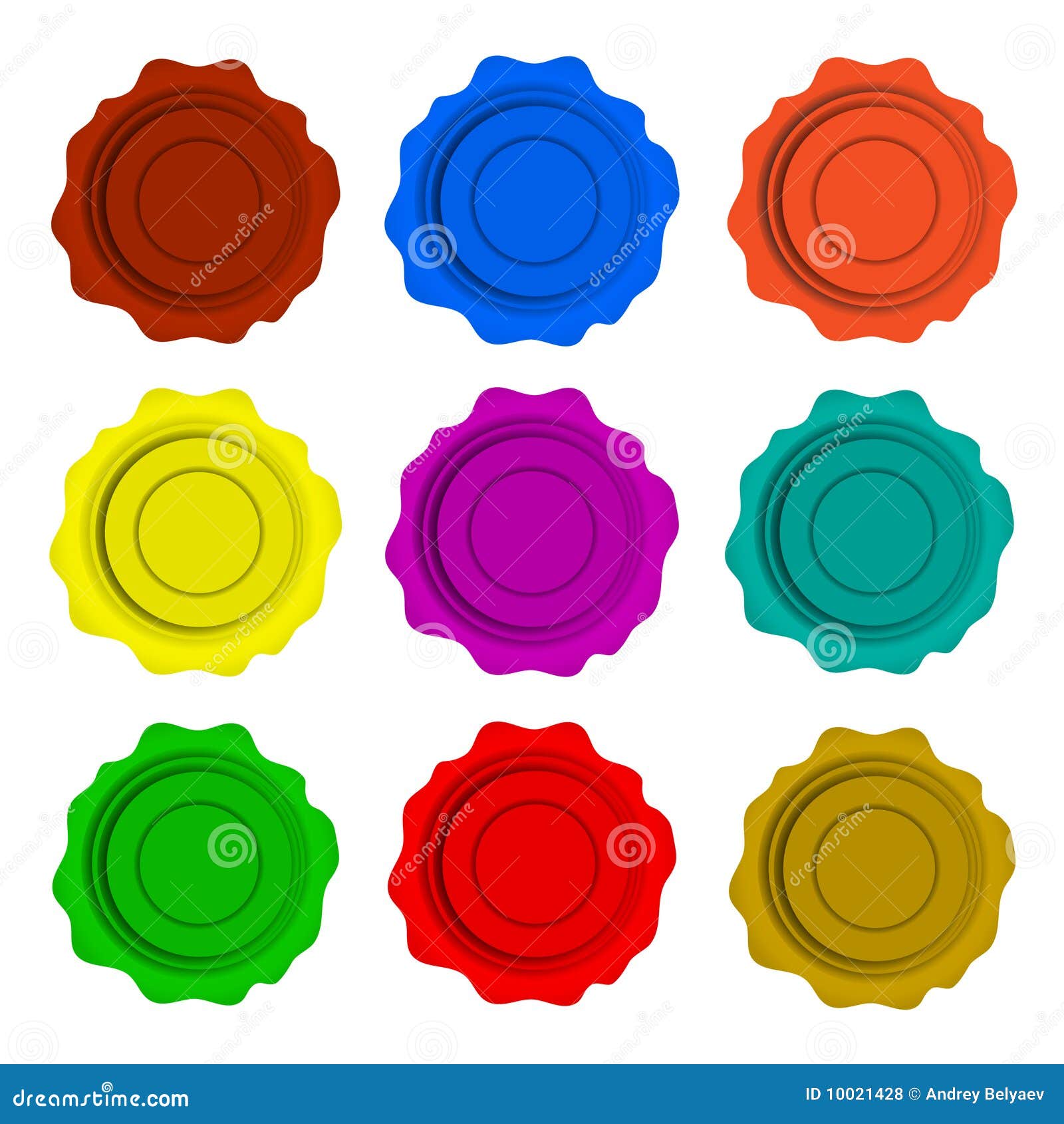 Stamps of various colors. stock vector. Illustration of traditional ...