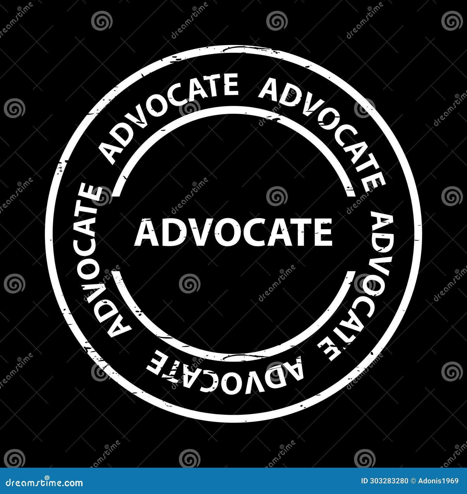Advocate Stamp On Black Stock Photography | CartoonDealer.com #303283280