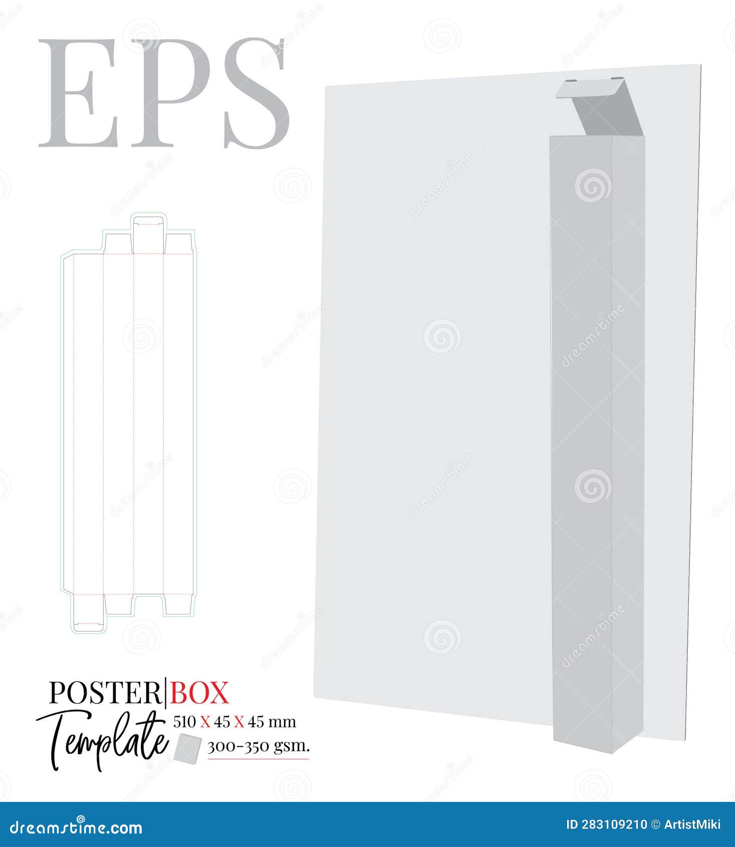 Poster Box Die Cut Template, Vector Stock Vector - Illustration of ...