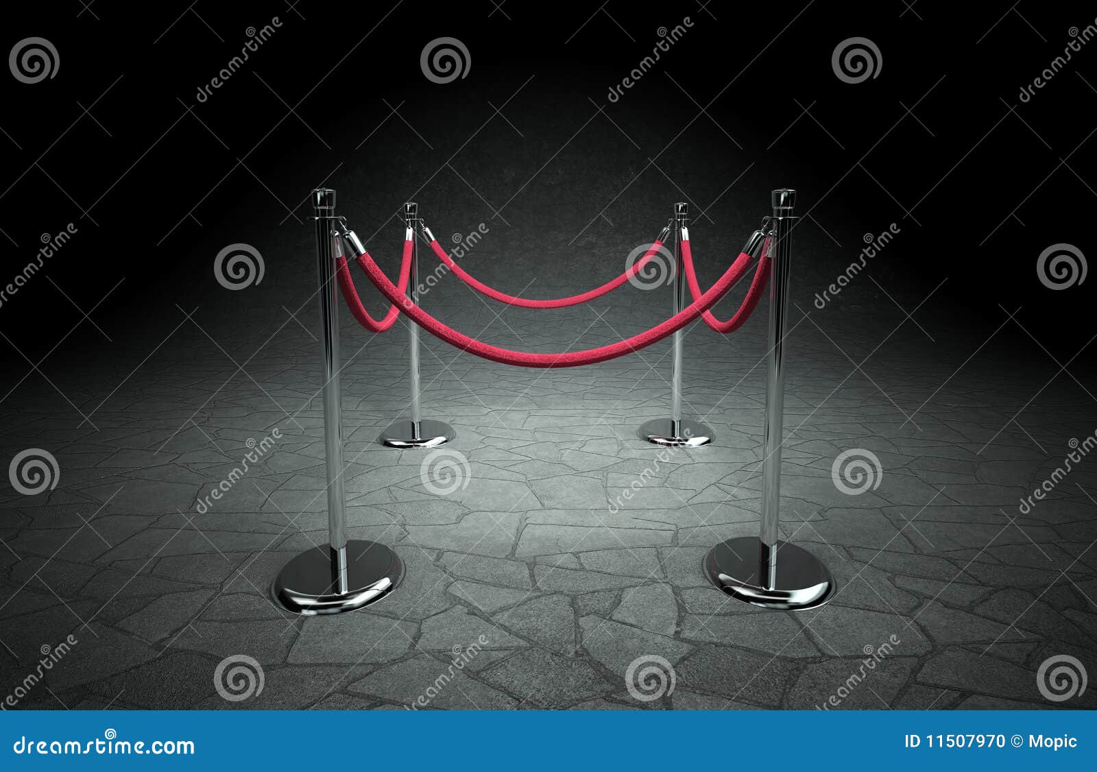 Stanchions and red rope stock illustration. Illustration of fame - 11507970