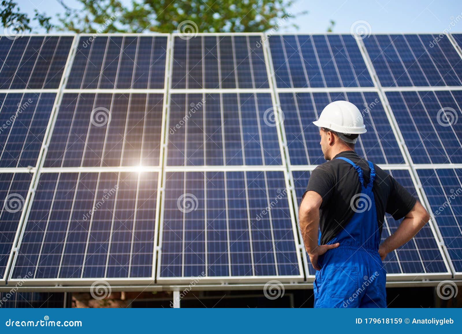 Stand-alone Exterior Solar Panel System Installation, Renewable Green ...