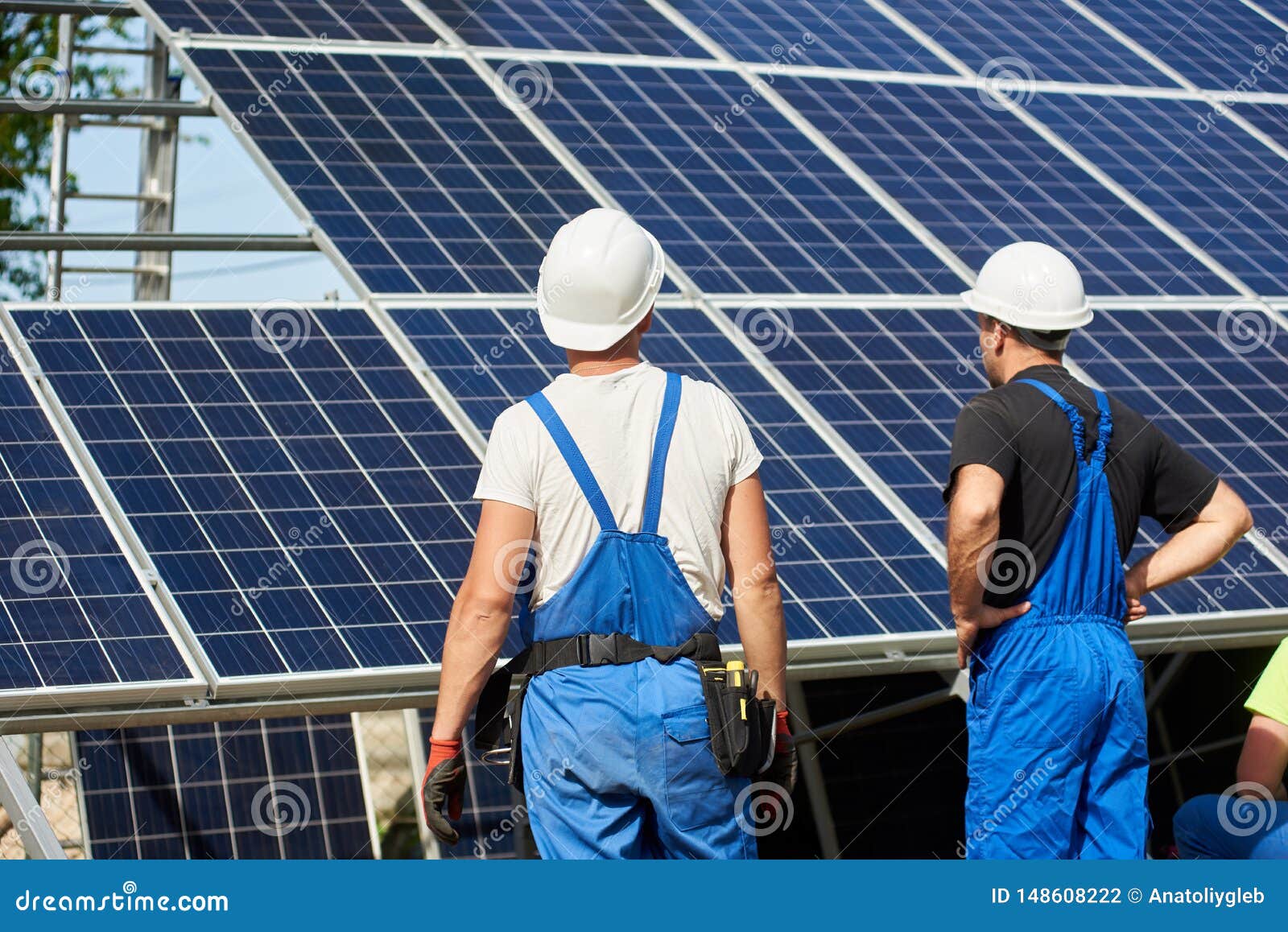 Stand-alone Exterior Solar Panel System Installation, Renewable Green ...