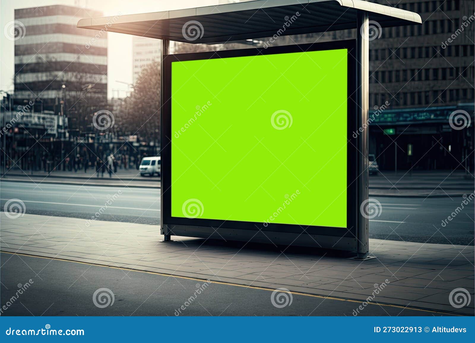 Stand Alone on Sidewalk by Road Panel with Blank Billboard Mockup Stock ...