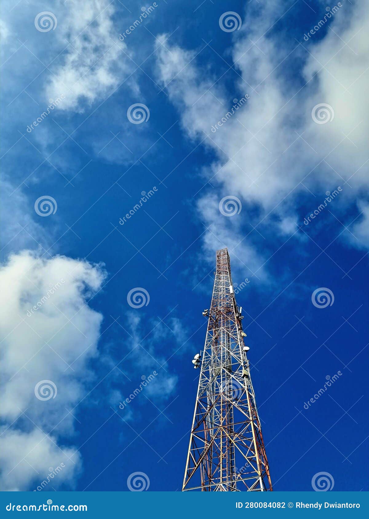 Stand Alone Tower with Cable Interrupt Stock Photo - Image of cloud ...