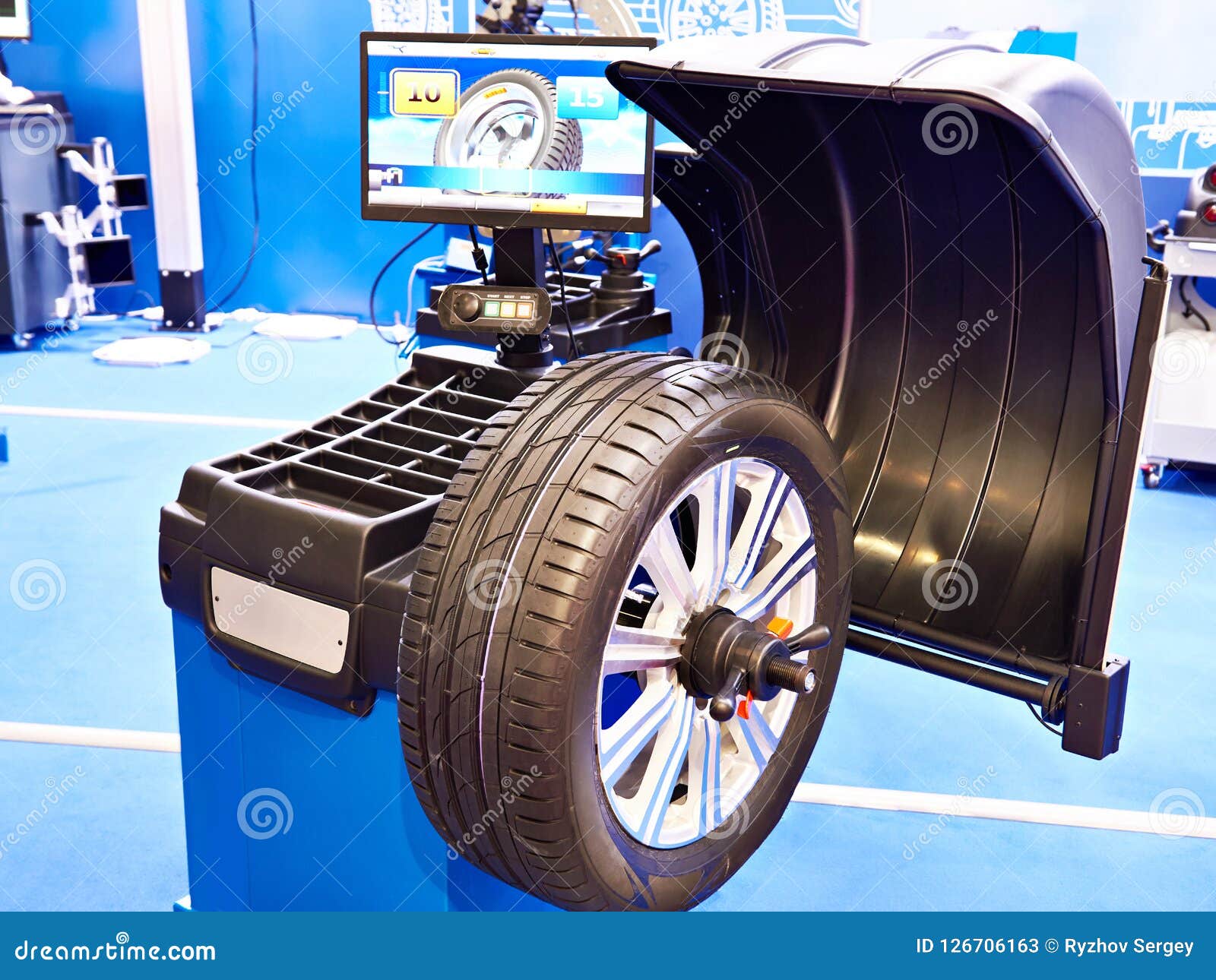 Stand for Balancing Wheels of Car Stock Image - Image of maintenance ...