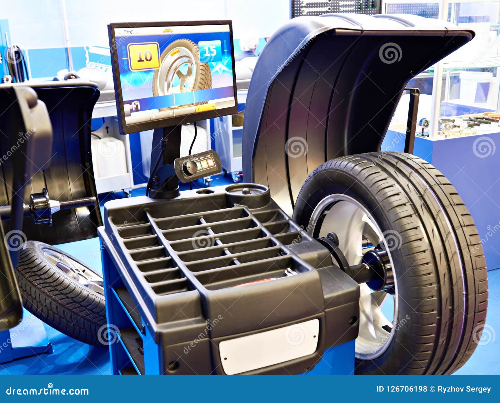 Stand for Balancing Wheels of Car Stock Photo - Image of problem, auto ...