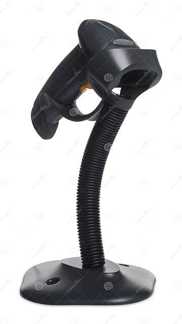 Stand with Barcode Scanner Isolated on White Stock Image - Image of ...