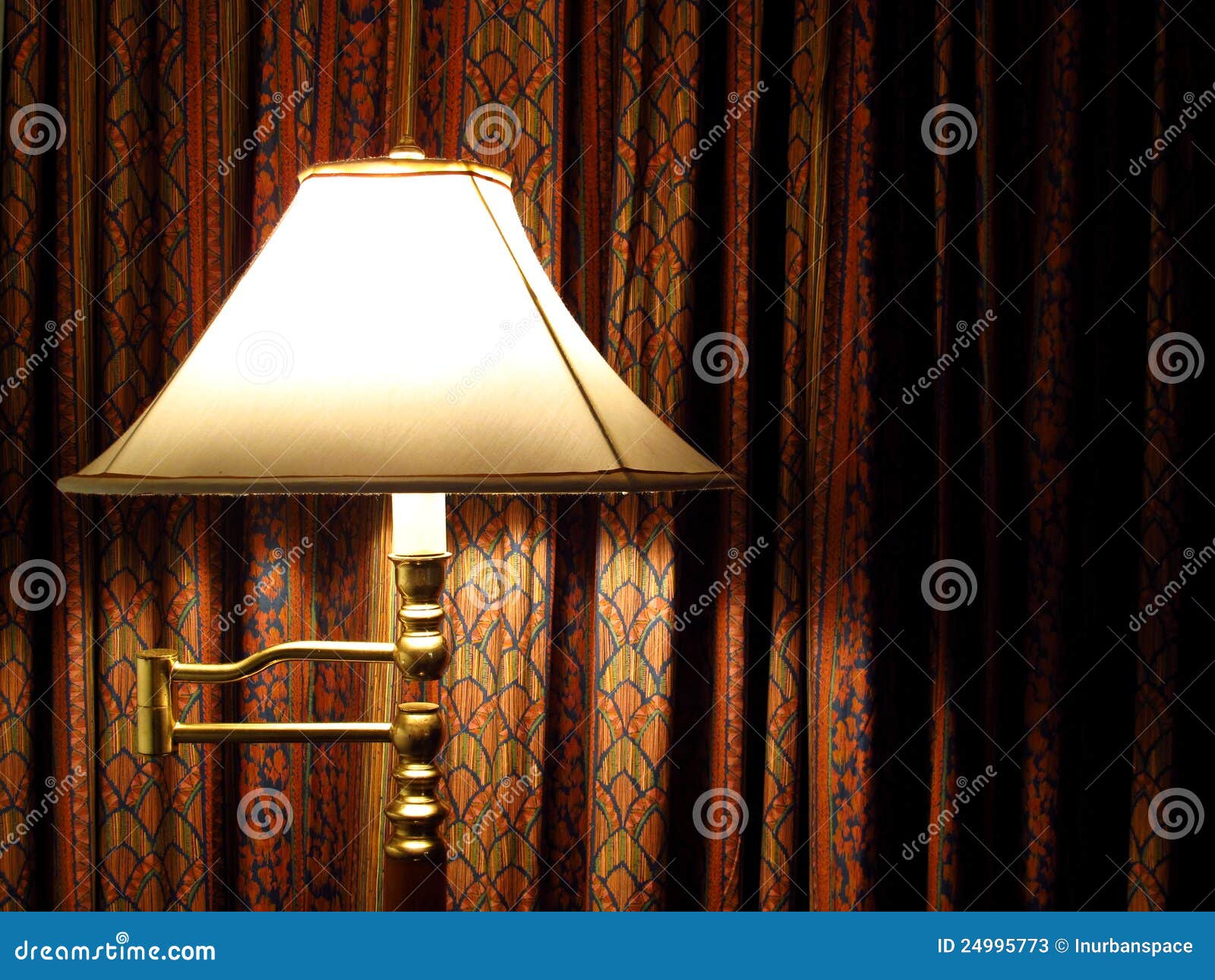 Stand and Curtain in the Room Stock Image - Image of long, glow: 24995773