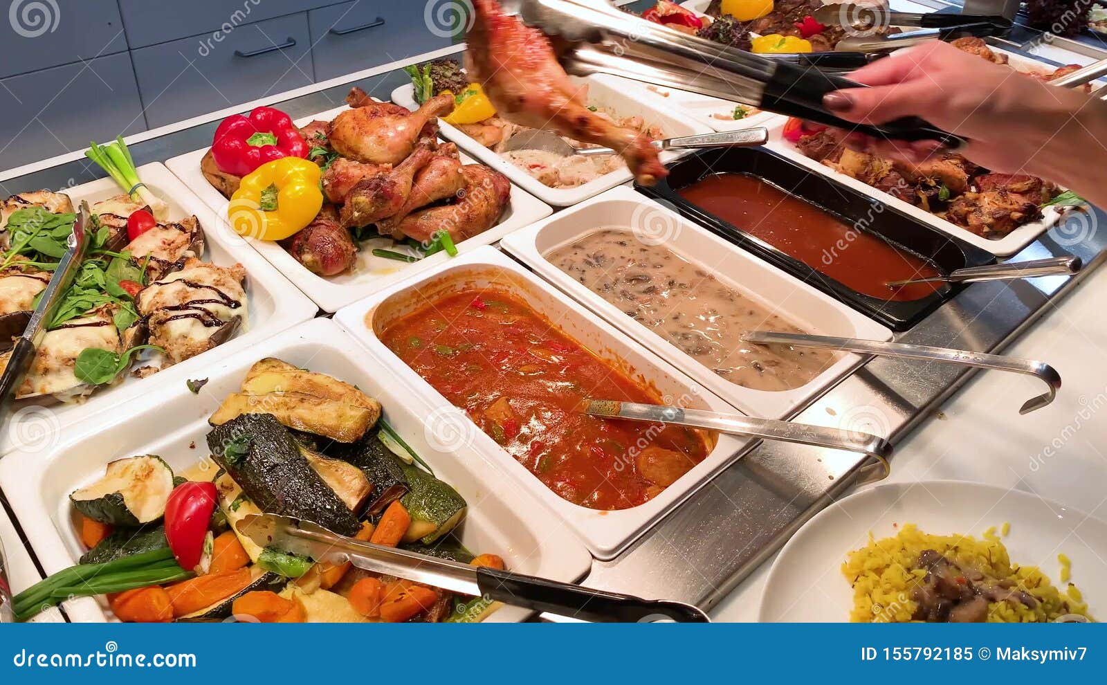 Stand with Eat in the Diner with Self-service Stock Video - Video of ...