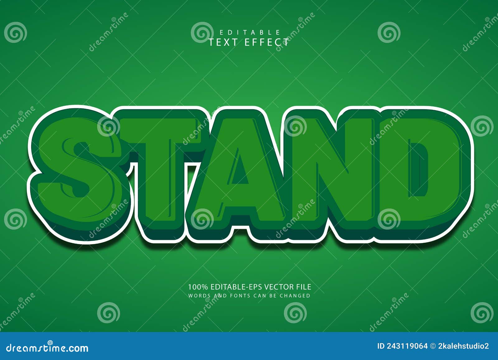 Stand Editable Text Effect 3 Dimension Emboss Cartoon Style Stock ...