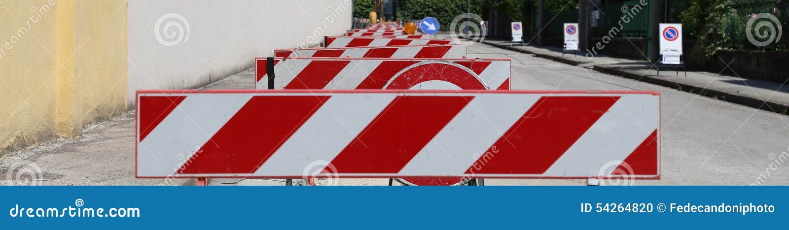 Stand Excavation Protection on the Road Stock Photo - Image of digger ...