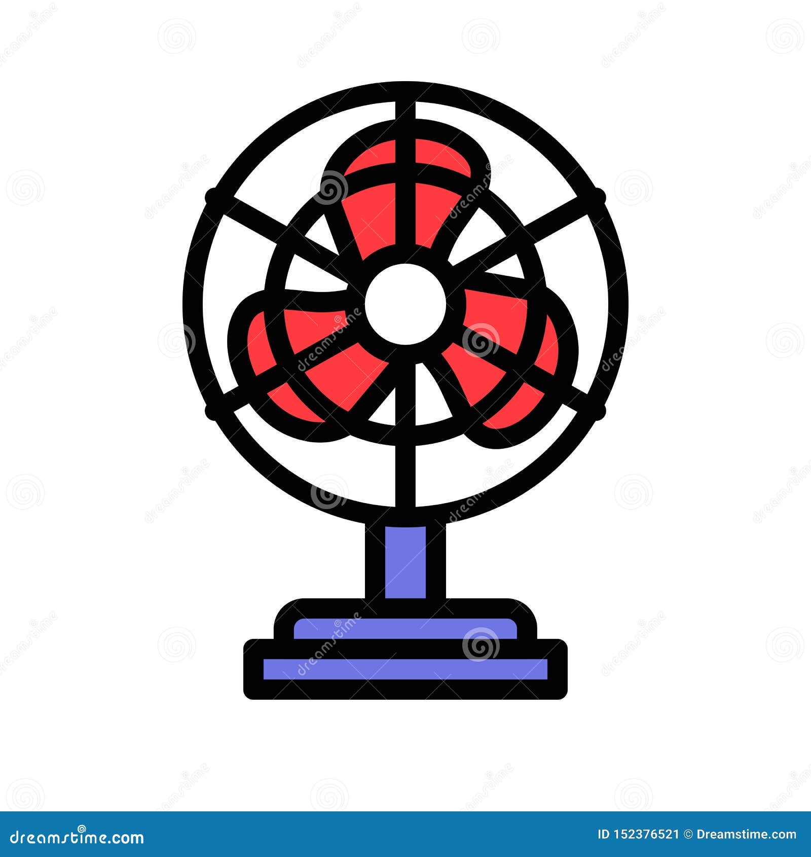 Stand Fan Vector Illustration, Filled Style Icon Editable Outline Stock ...