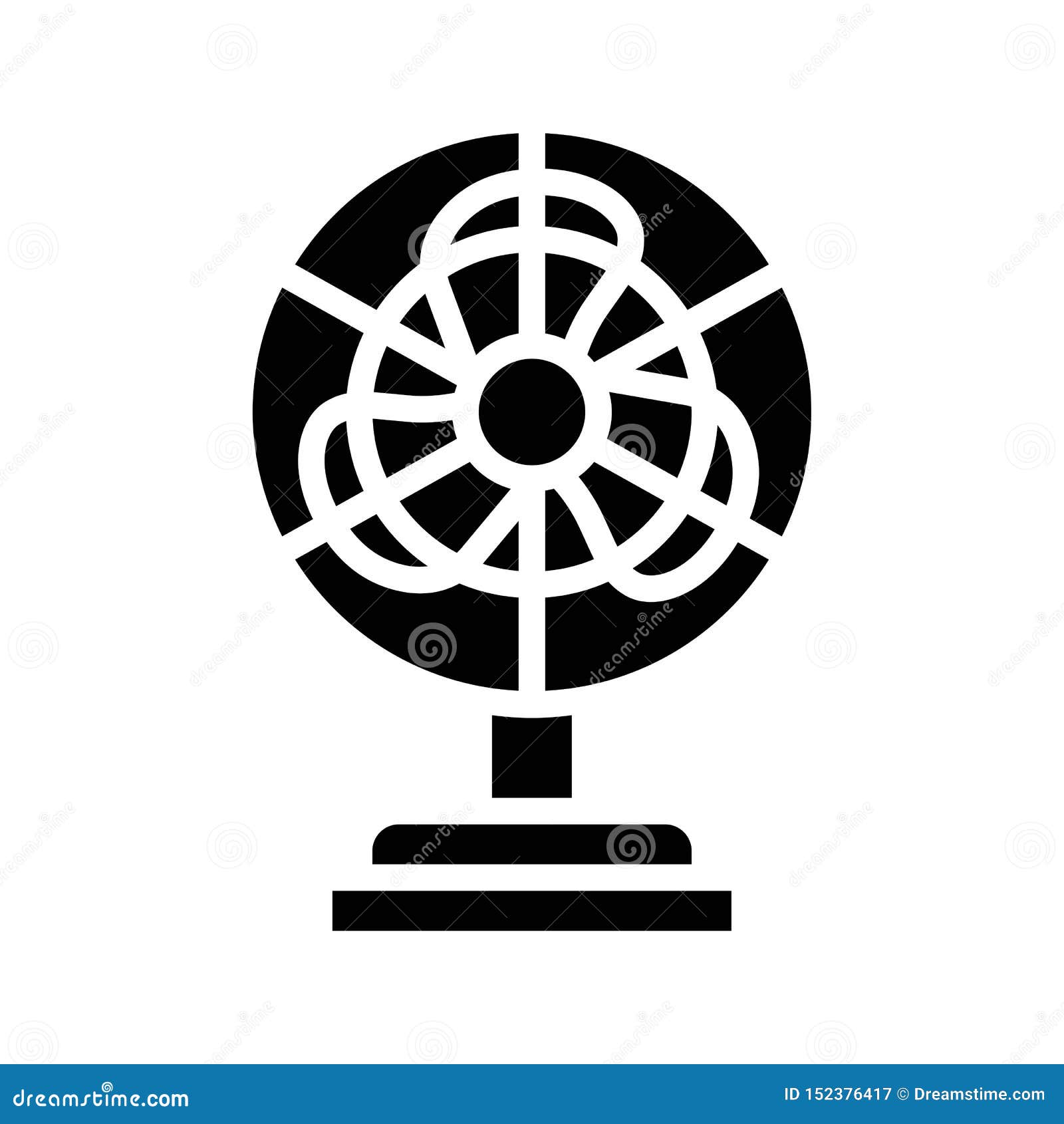 Stand Fan Vector Illustration, Isolated Solid Style Icon Stock Vector ...