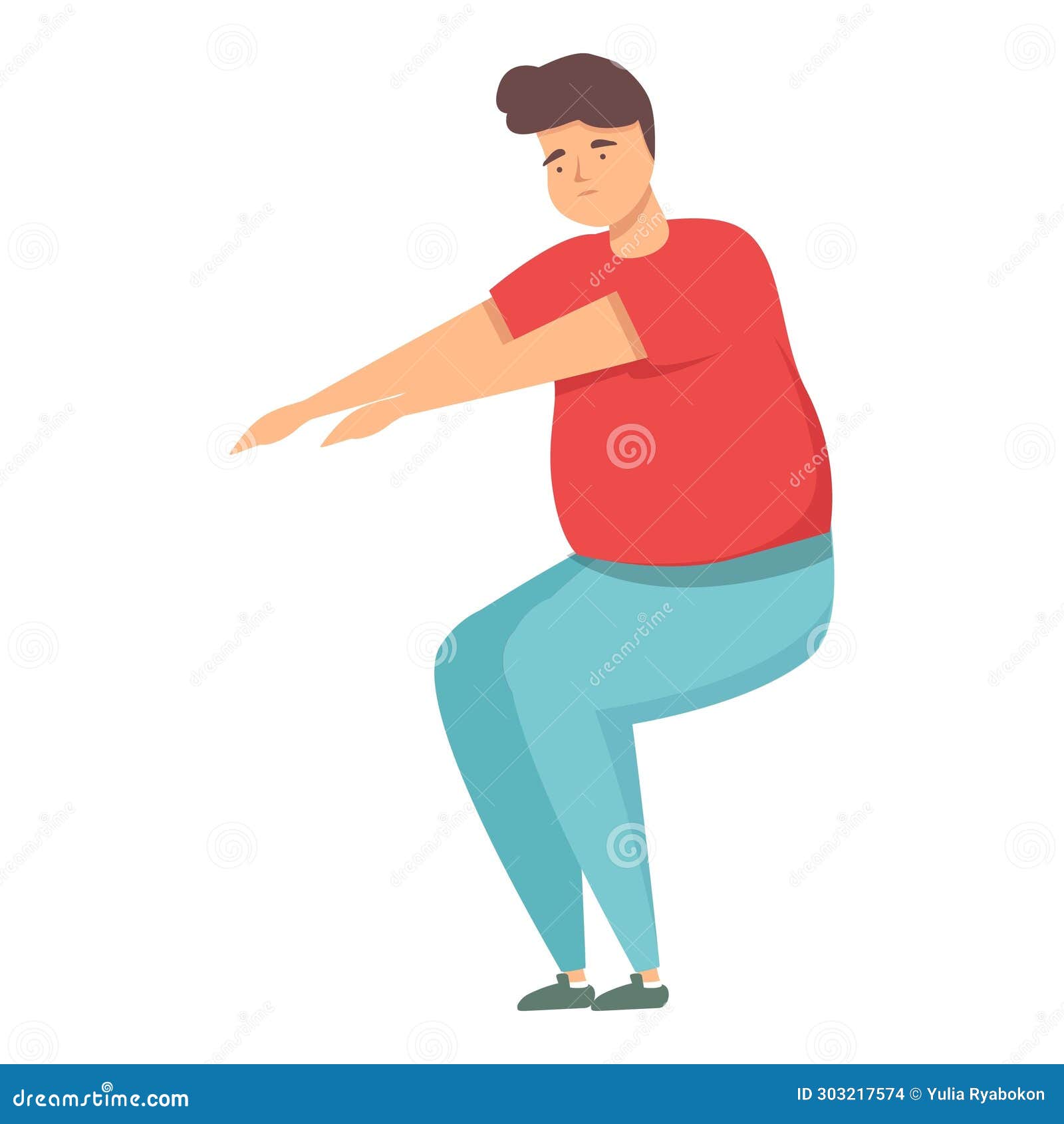 Stand Fat Man Workout Icon Cartoon Vector. Trainer Workout Stock Vector ...