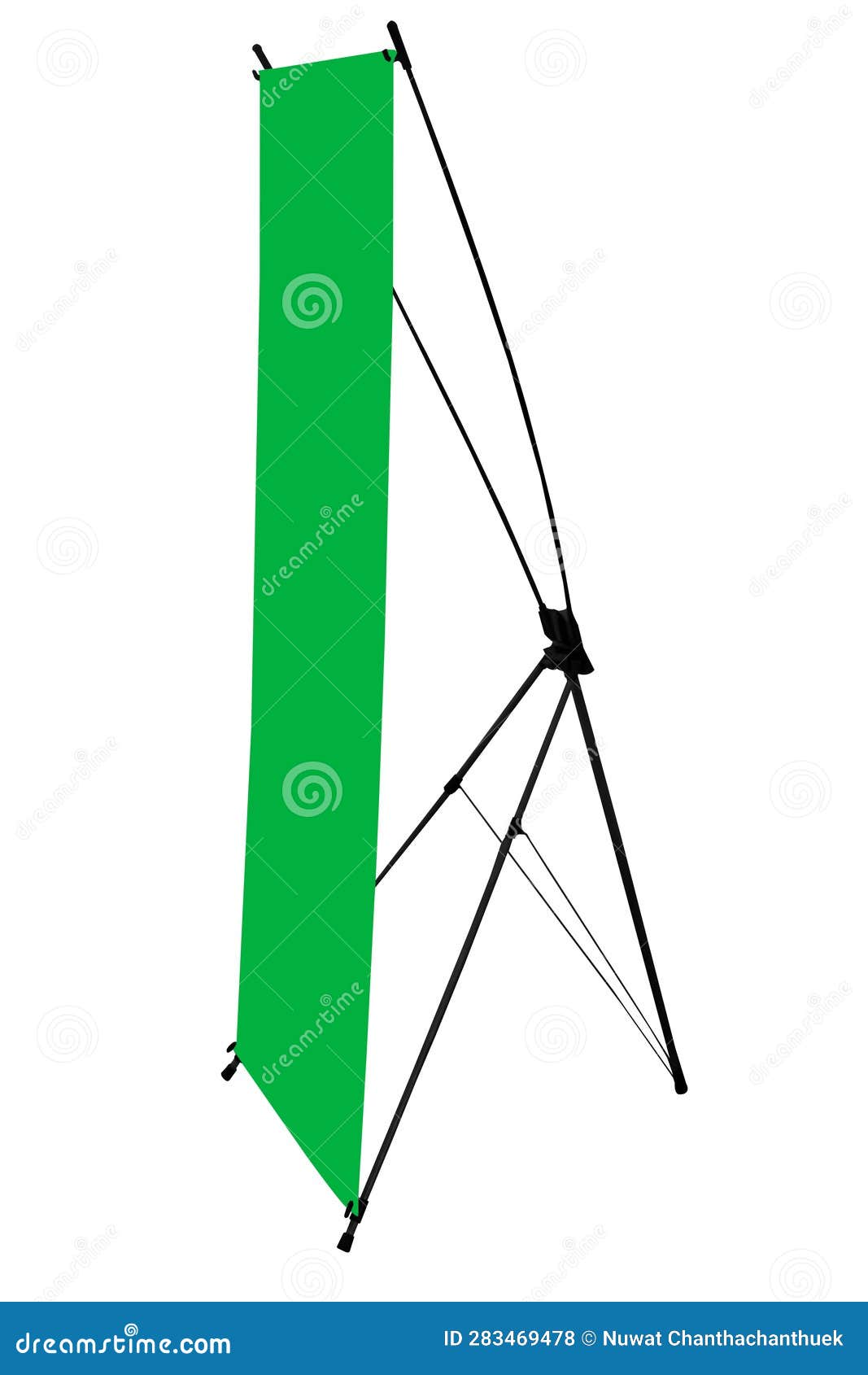 Stand Frame Green Screen Isolated on White Stock Photo - Image of ...