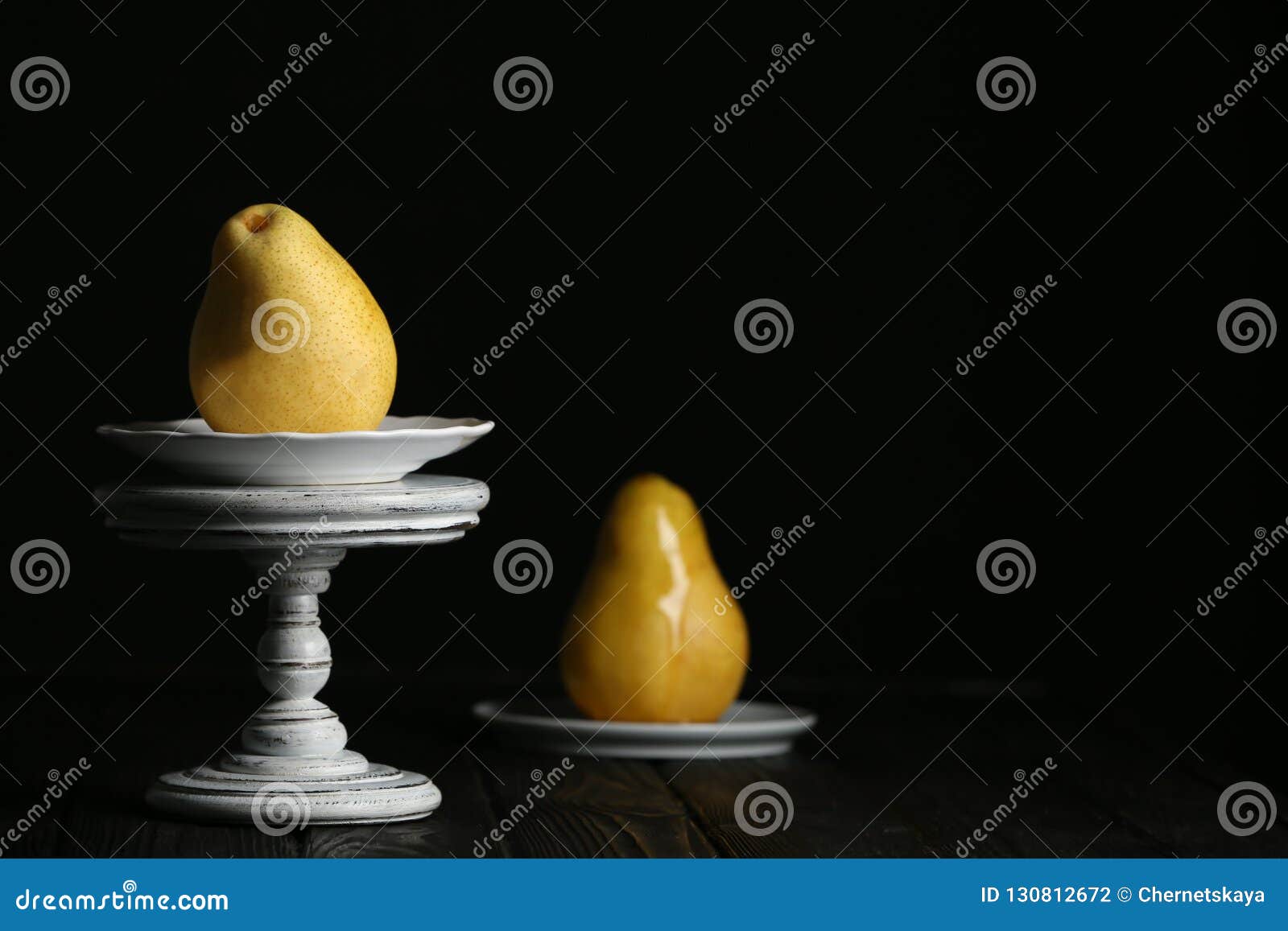 Stand with Fresh Ripe Pear on Table Stock Photo - Image of crop, life ...