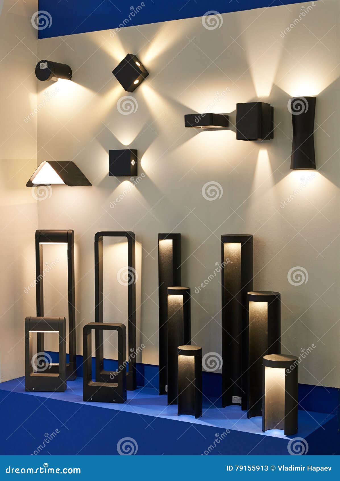 Stand with Garden and Architectural Led Lamps. Stock Image - Image of ...