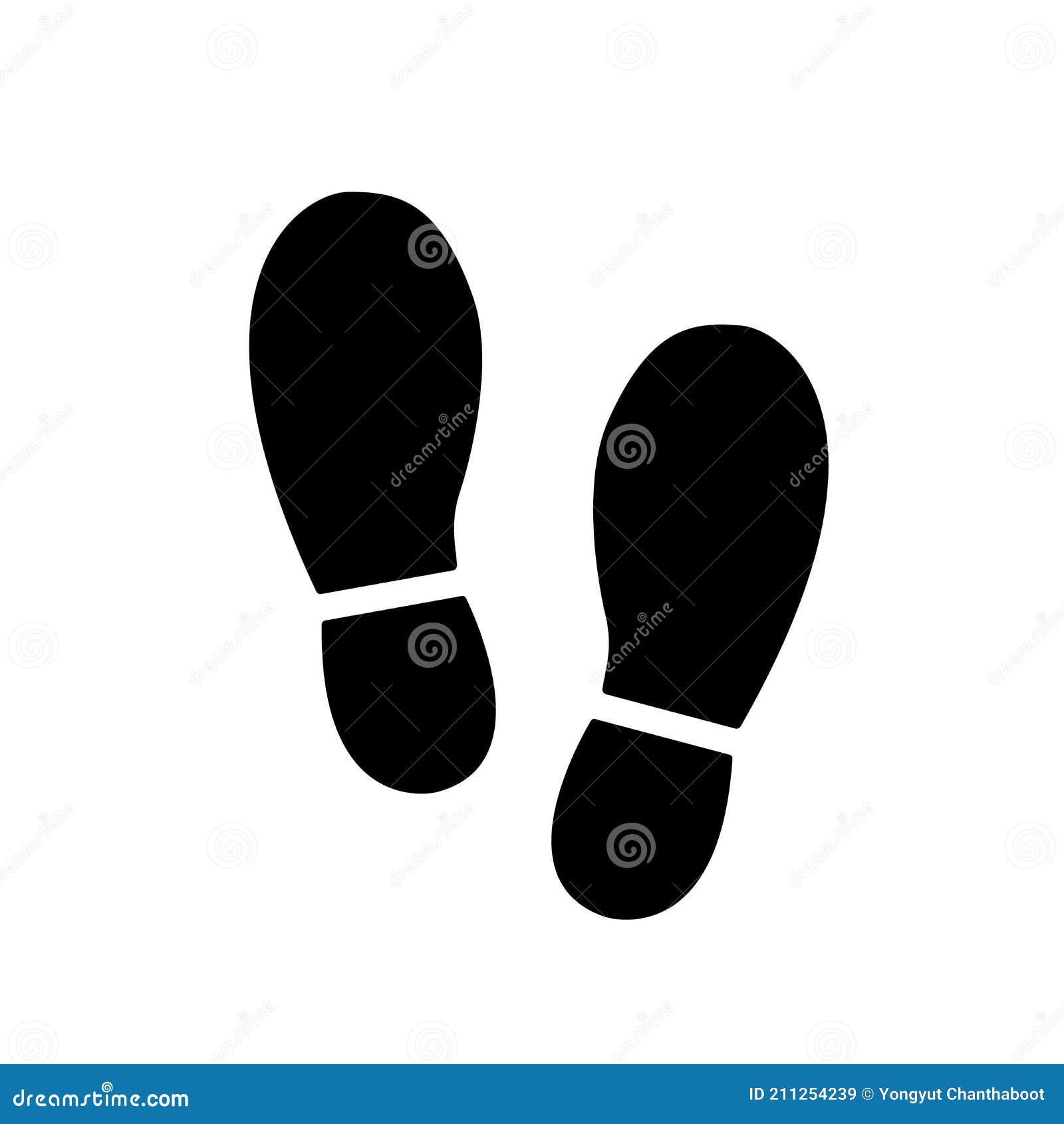 Stand Here Black Icon, Vector Illustration, Isolate on White Background ...