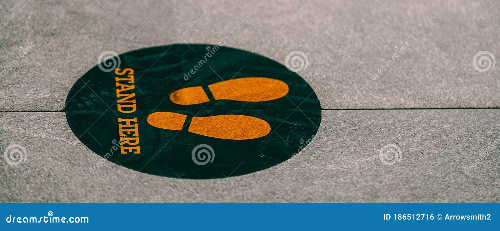 Stand Here Foot Sign or Symbol on the Floor Stock Photo - Image of ...