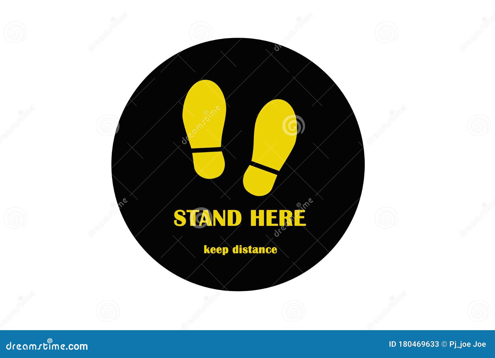 Stand Here Symbol Sign Isolate on Background,Social Distance,Increasing ...