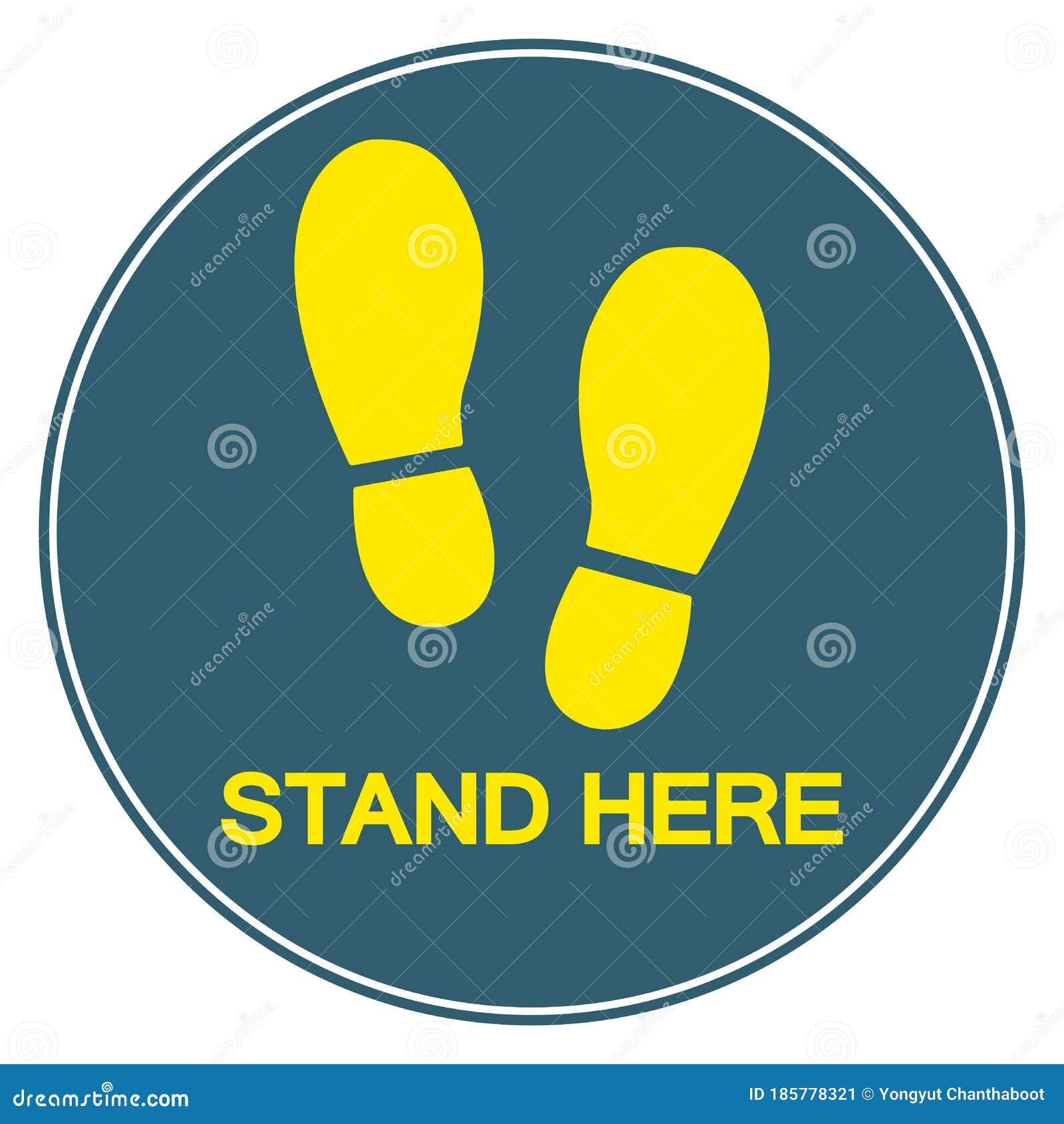 Stand Here Symbol Sign ,Vector Illustration, Isolated on White ...