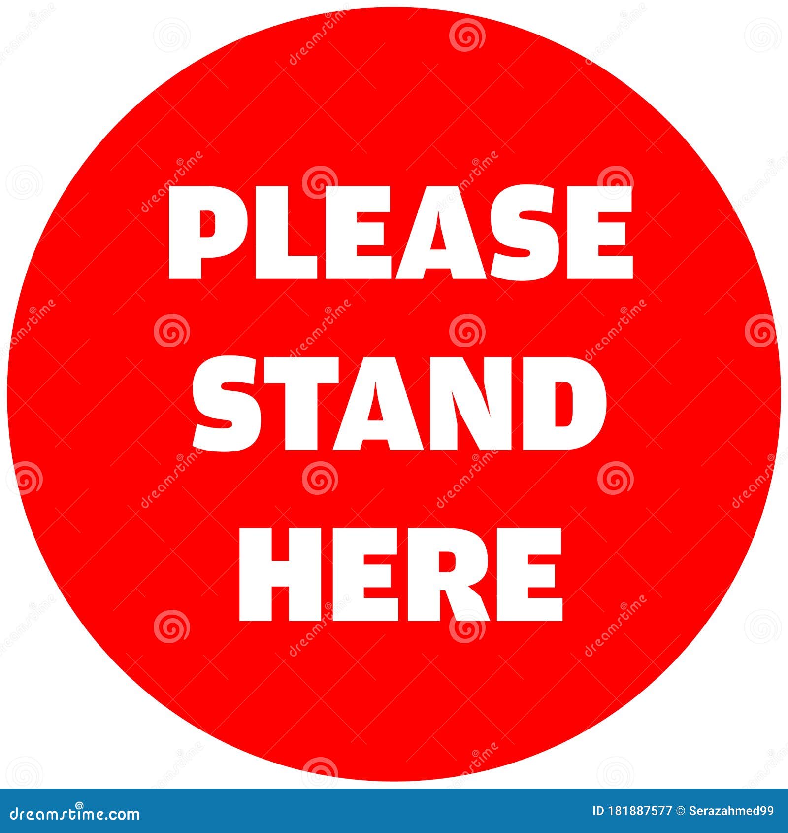 Stand Here Text Isolated on Red Circle Vector Illustration Stock Vector ...