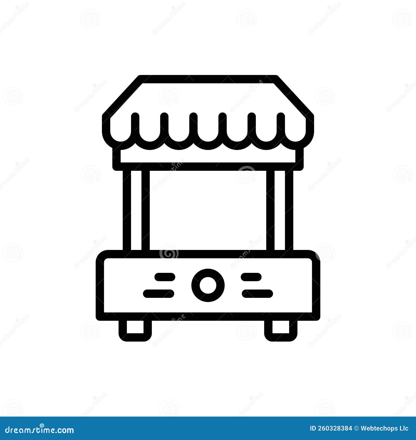 Black Line Icon for Stand, Shop and Store Stock Vector - Illustration ...
