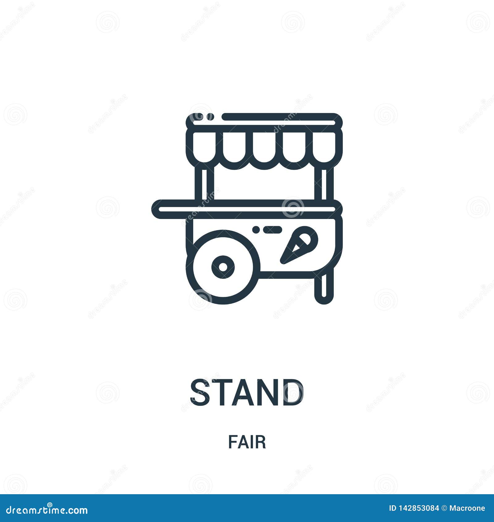 Stand Icon Vector from Fair Collection. Thin Line Stand Outline Icon ...