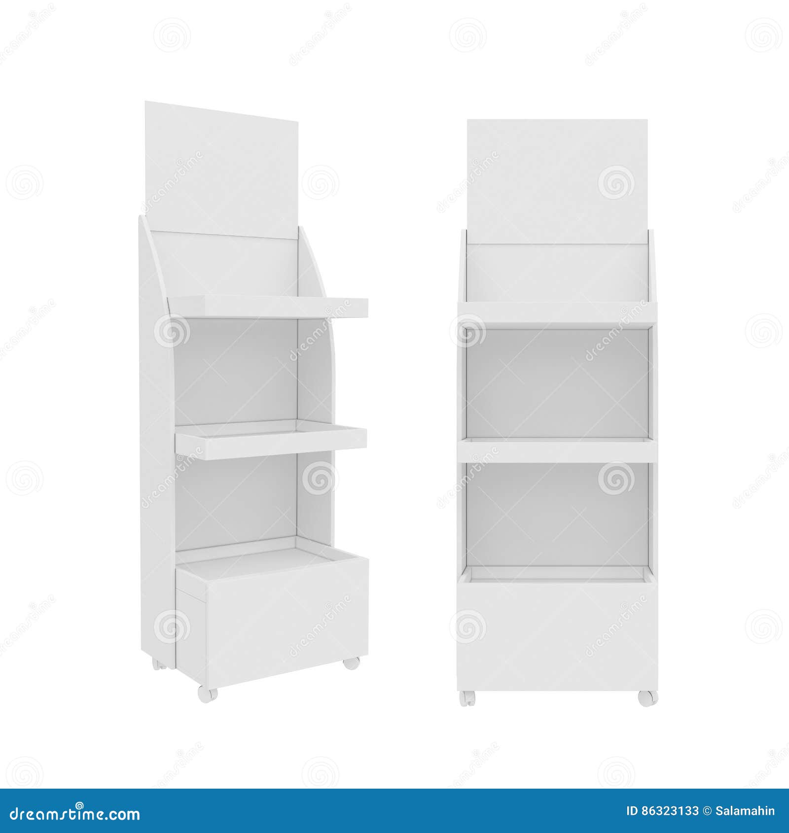 Stand Isolated on White Background, 3D Rendering Stock Illustration ...