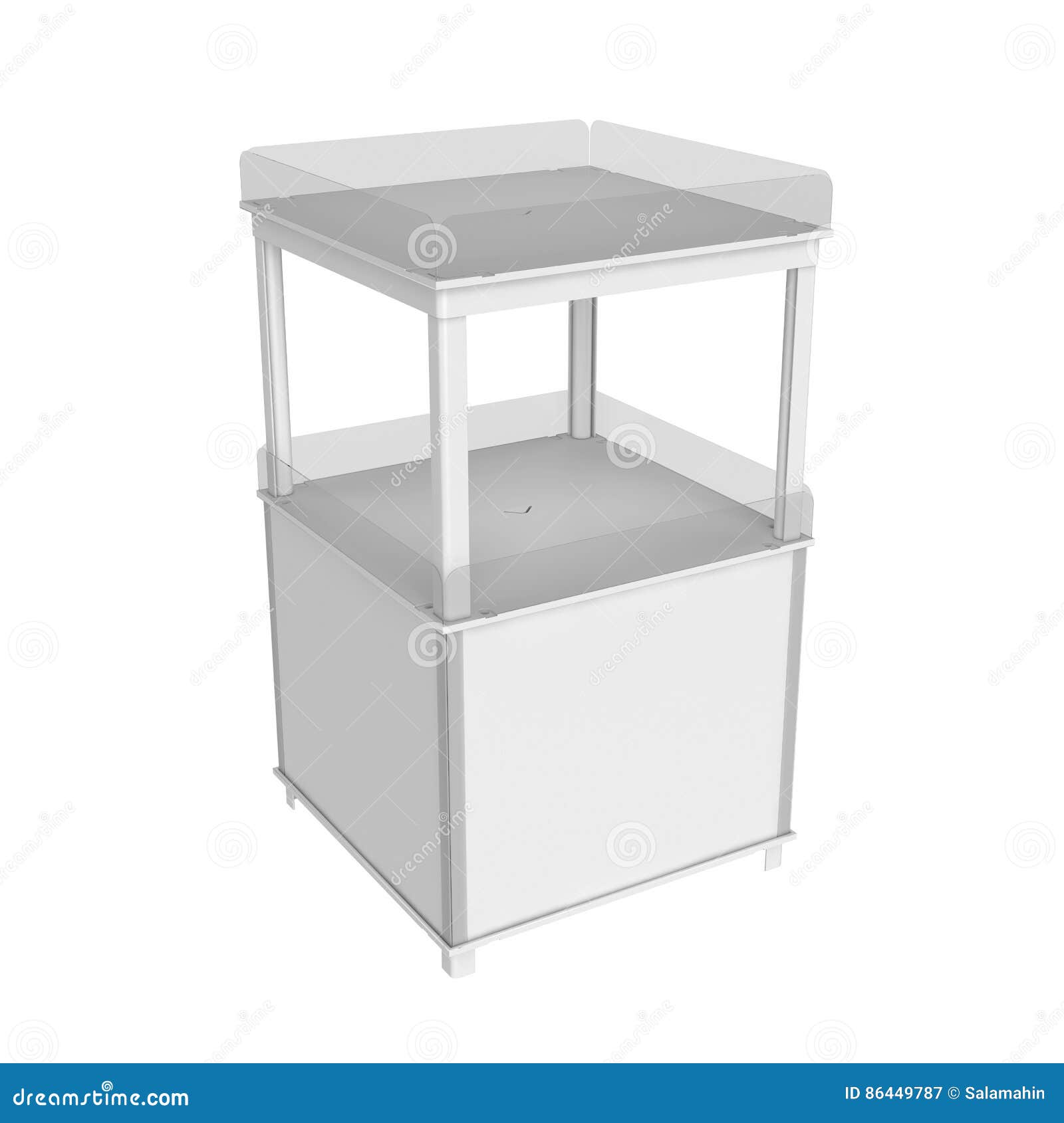 Stand Isolated on White Background, 3D Rendering Stock Illustration ...
