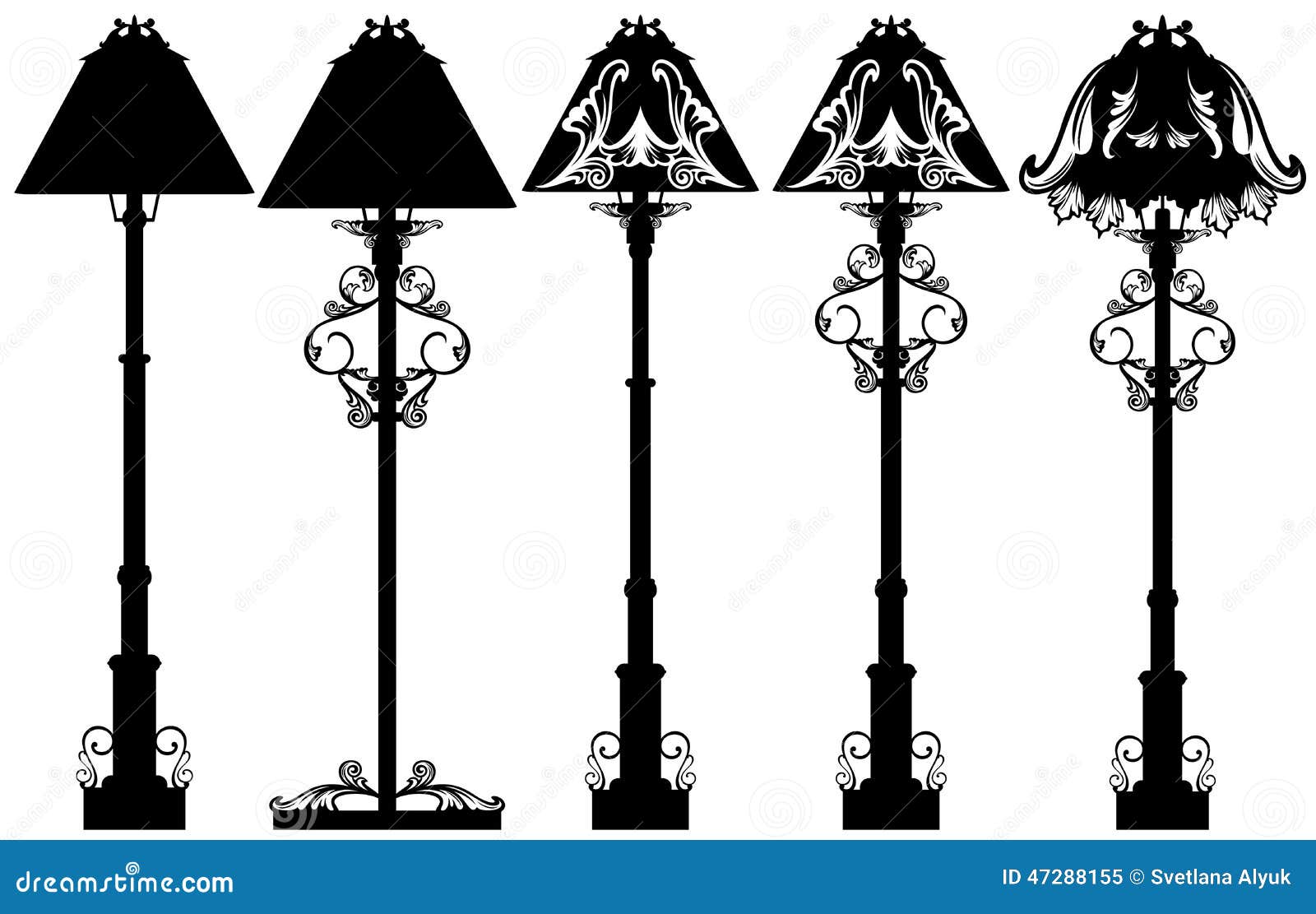 Stand lamp set stock vector. Illustration of indoor, light - 47288155