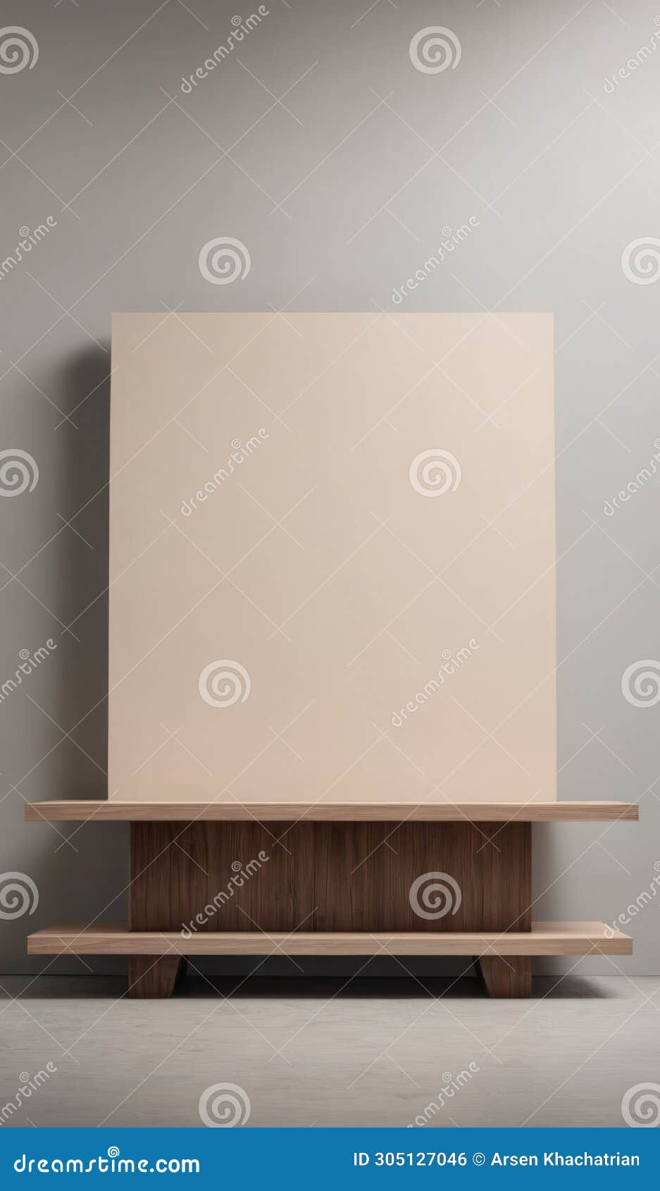 Stand Made of Wood with a Plain Canvas. Product Stand and Podium for ...