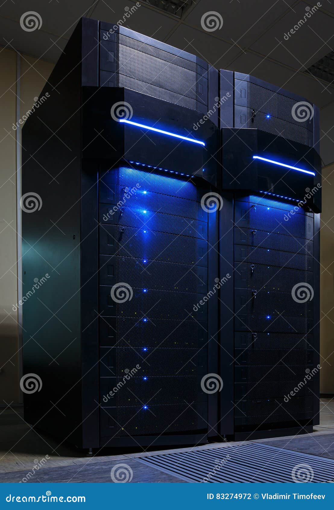 Stand Mainframe in Data Center with Light Glare Stock Photo - Image of ...