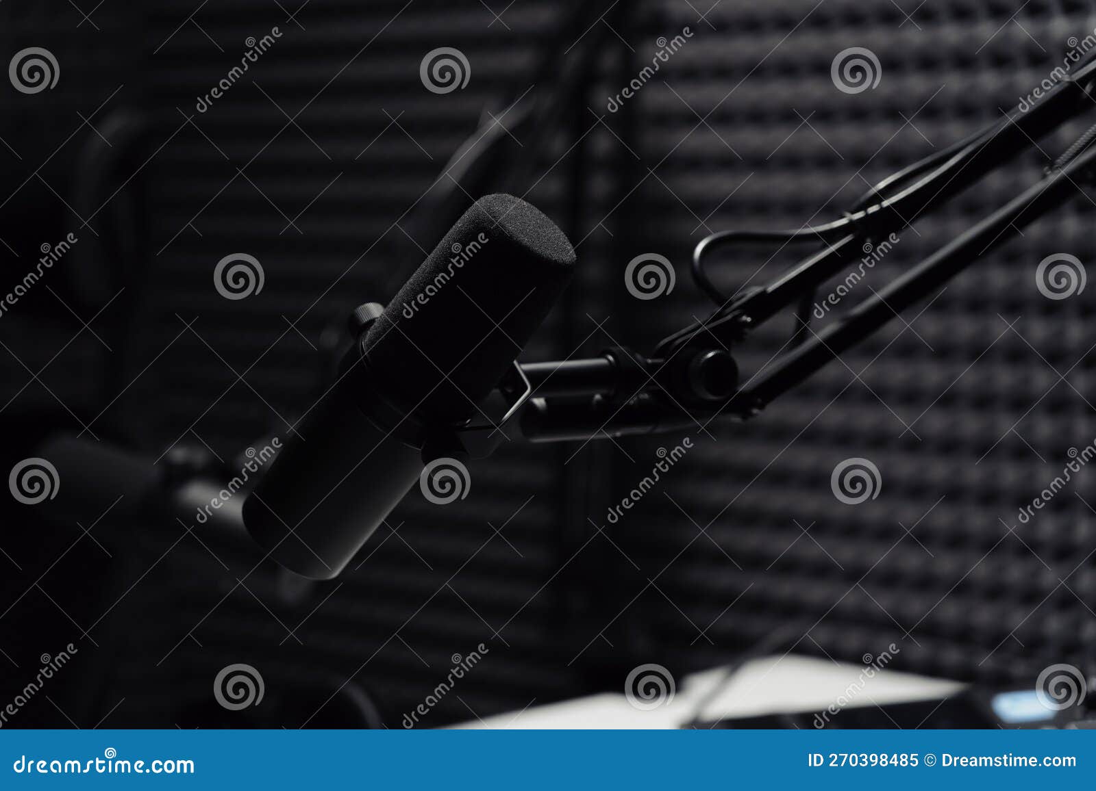 Stand with Microphone in Recording Studio Stock Image - Image of ...