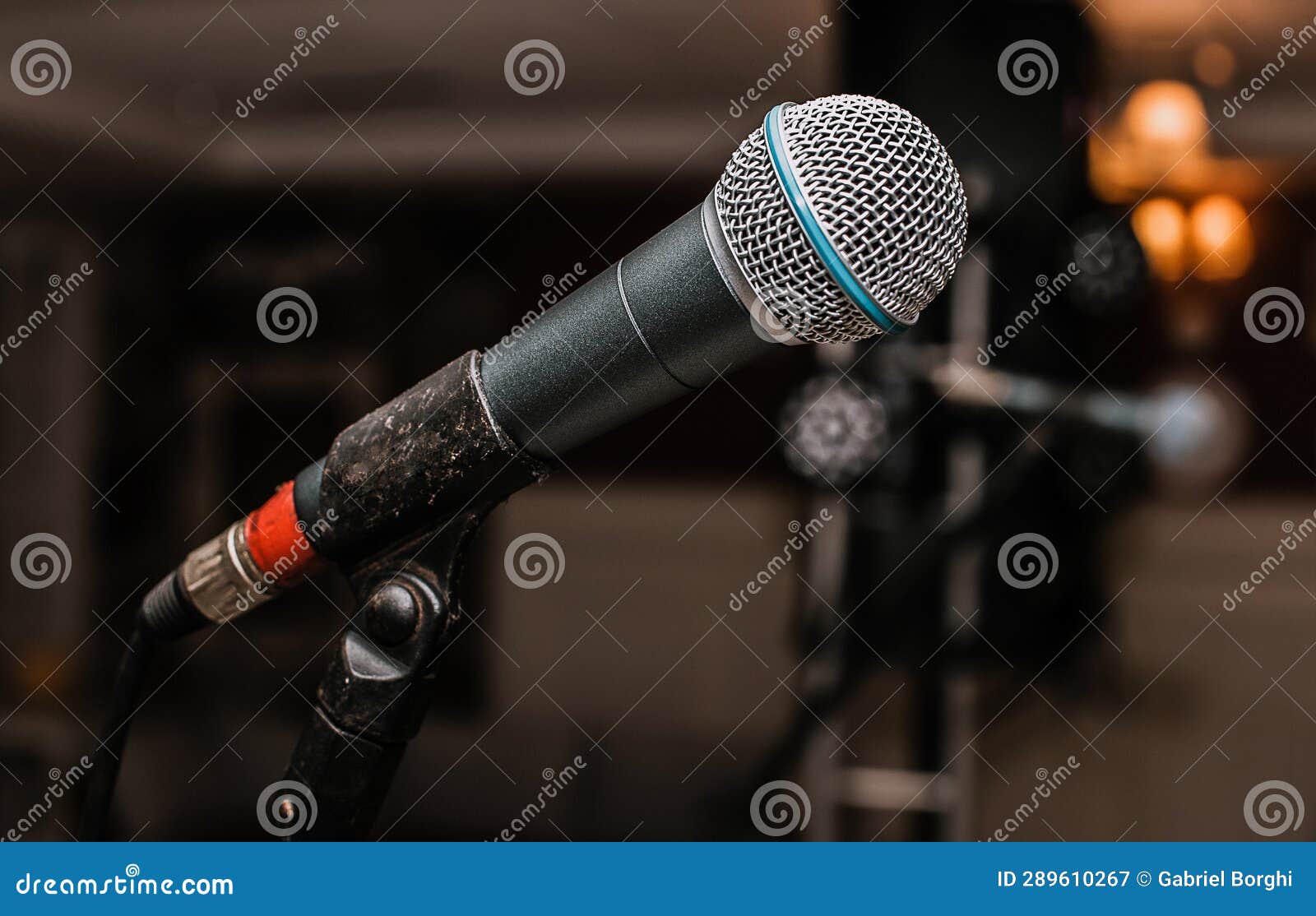Stand Microphone on Stage before a Musical or Corporate Event Stock ...
