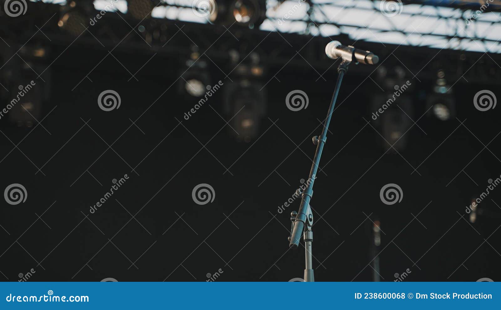 Stand with microphone stock footage. Video of audio - 238600068