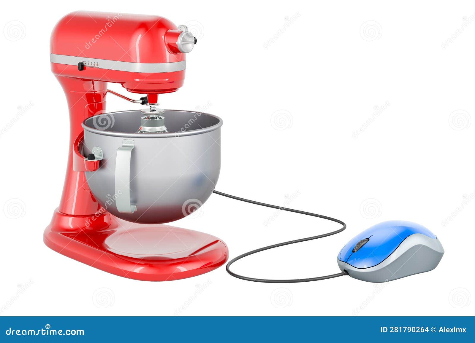 Stand Mixer with Computer Mouse. 3D Rendering Stock Illustration ...
