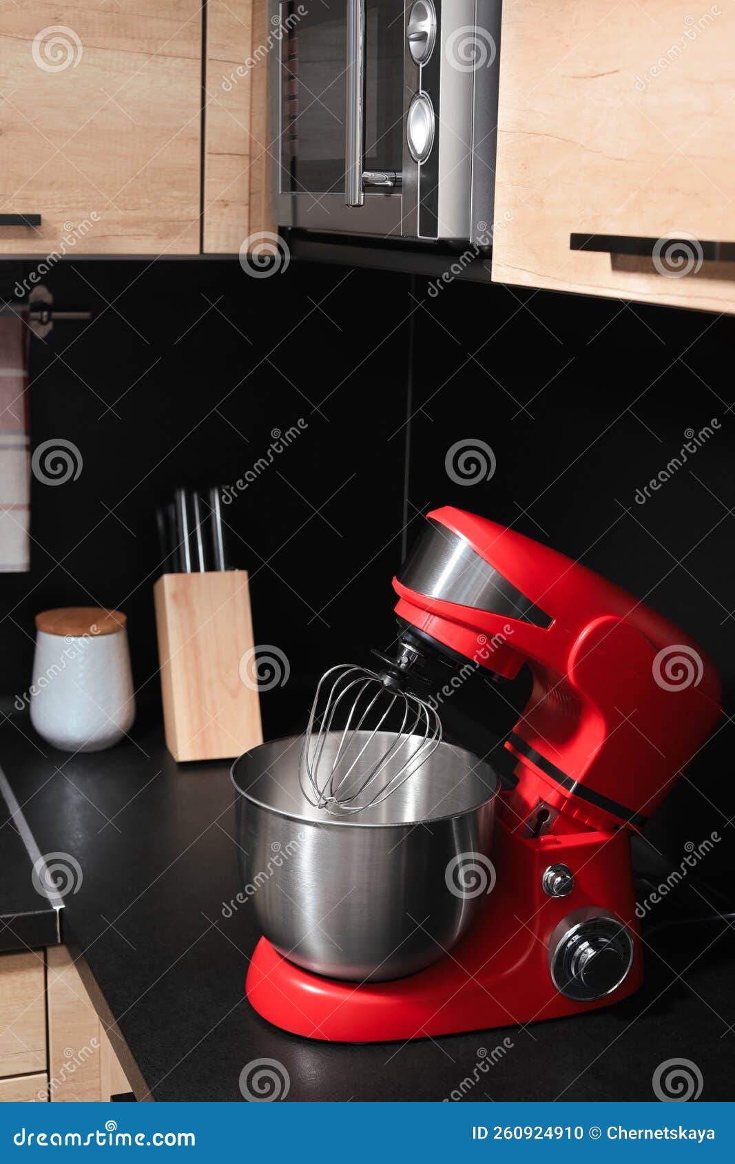 Modern Stand Mixer on Countertop in Kitchen Stock Photo - Image of ...