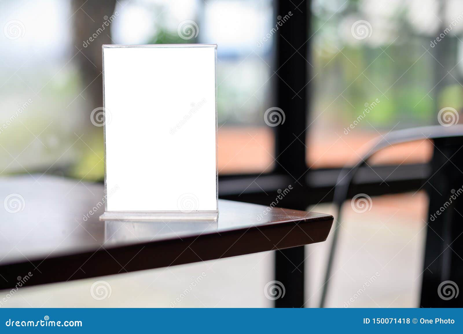 Stand Mock Up Menu Frame Tent Card Blurred Background Design Key Visual ...