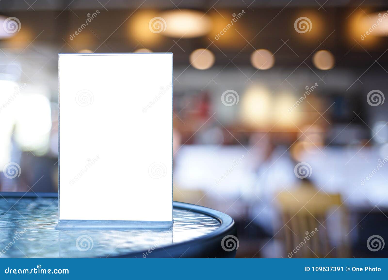 Stand Mock Up Menu Frame Tent Card Blurred Background Design Key Visual ...